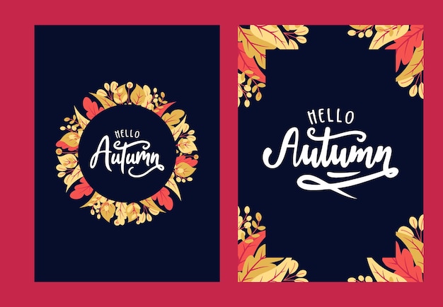 Vibrant Autumn Frames with Calligraphic Greetings | Jiffy Designs