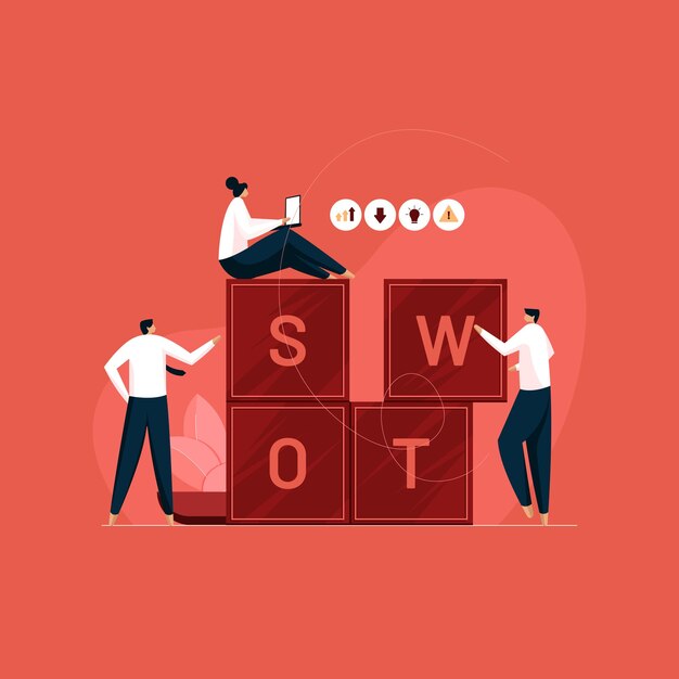 Stylish Illustration of a Swot Analysis Concept | Jiffy Designs