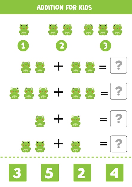 Playful Frog Addition Puzzle for Children | Jiffy Designs