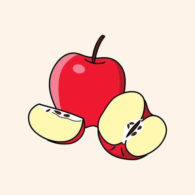 Vibrant Red Apple with Sliced Segments | Jiffy Designs