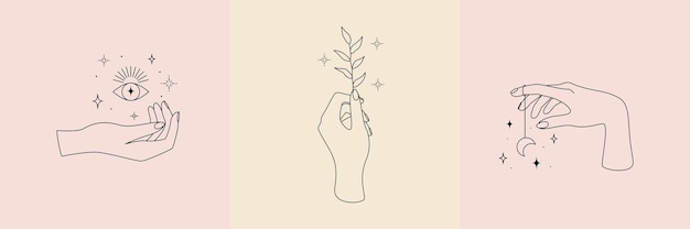 Ethereal Hands Grasping Mystical Symbols and Celestial Elements | Jiffy ...