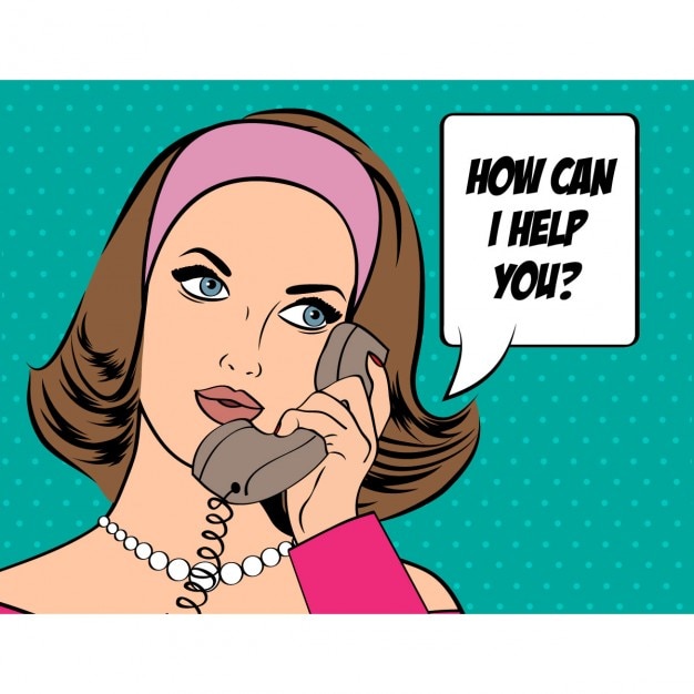 Retro Woman Offering Friendly Assistance on Vibrant Background | Jiffy ...