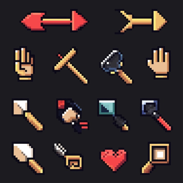 Vibrant Pixel Art Collection of Diverse Symbols and Icons | Jiffy Designs