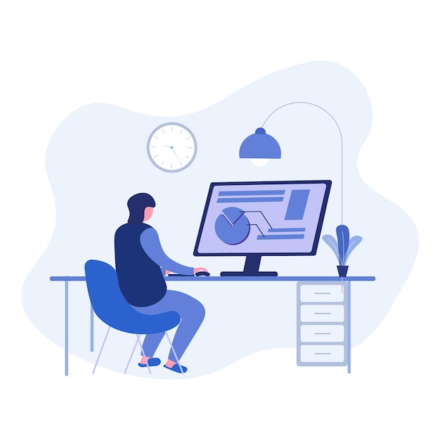 Focused Programmer Coding at Desk with Computer Screen | Jiffy Designs