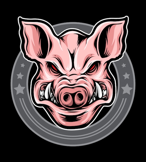 Fierce Pig Mascot with Menacing Grin and Striking Design | Jiffy Designs