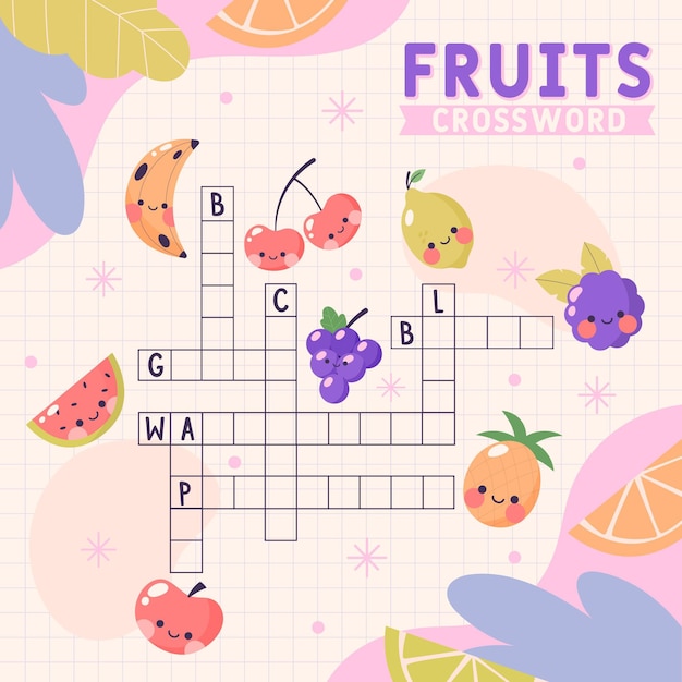 Delightful Fruit Themed Crossword Puzzle For Playful Discovery Jiffy