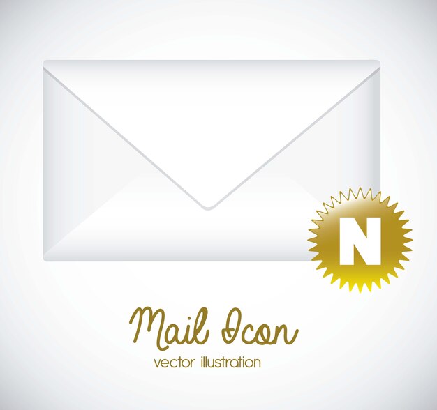 Minimalist Mail Icon with Golden Seal and Cursive Text | Jiffy Designs