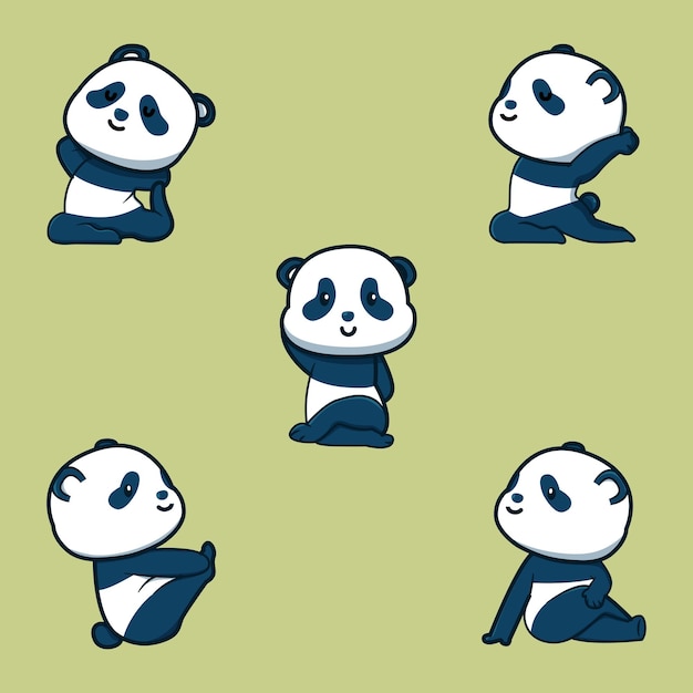 Playful Panda Poses: A Charming Cartoon Compilation | Jiffy Designs