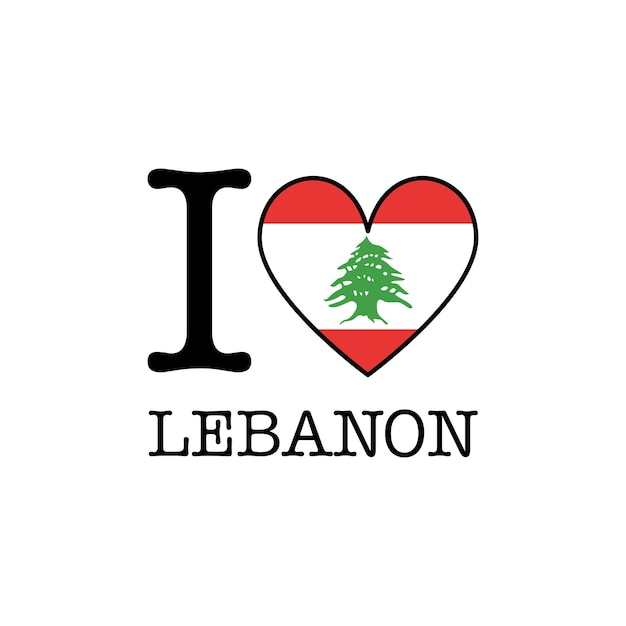 Patriotic Heart Emblem Celebrating Lebanon's National Pride | Jiffy Designs