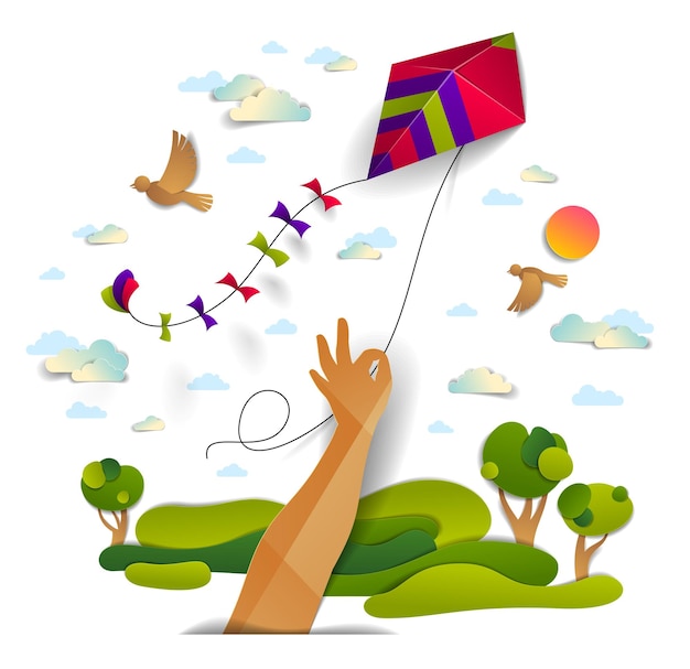 Vibrant Kite Soaring in the Whimsical Sky | Jiffy Designs