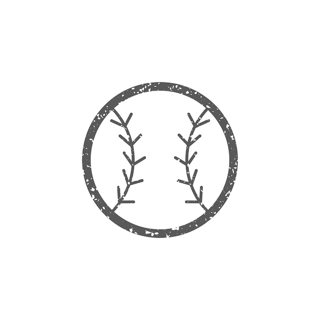 Vintage Baseball Stitches Icon in Circular Frame | Jiffy Designs