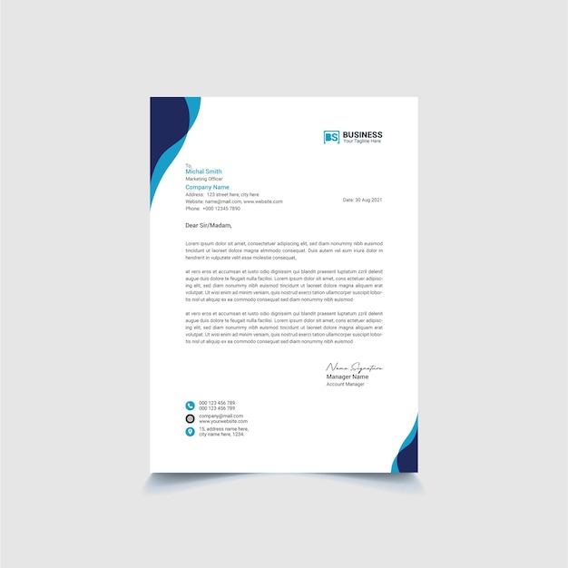 Vibrant Corporate Letterhead with Geometric Shapes and Icons | Jiffy ...