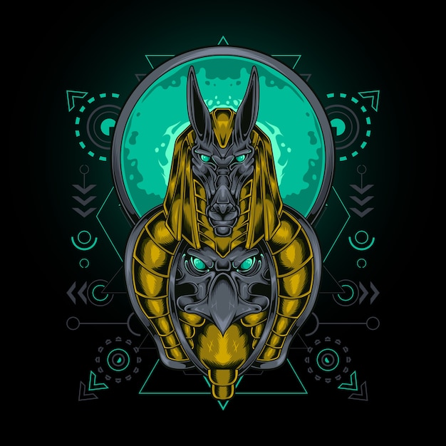 Majestic Anubis: Guardian of the Underworld in Neon Splendor | Jiffy ...