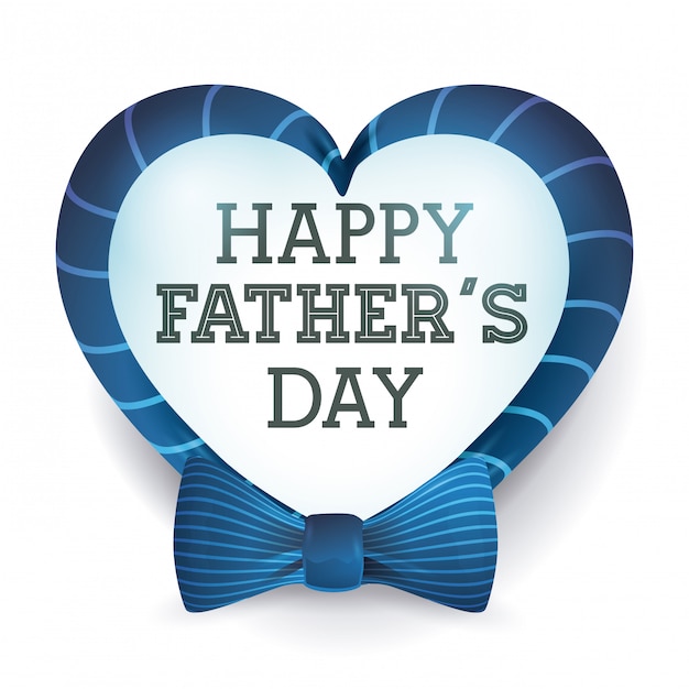 Heart-Shaped Father's Day Greeting with Blue Bow Illustration | Jiffy ...
