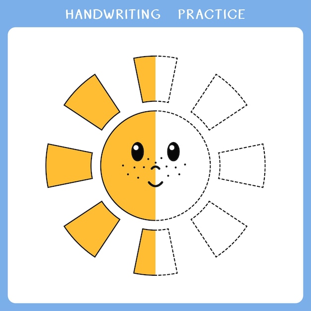 Cheerful Sun Handwriting Practice for Children | Jiffy Designs