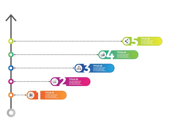 Vibrant Timeline with Colorful Progression Bars and Numbered Steps ...