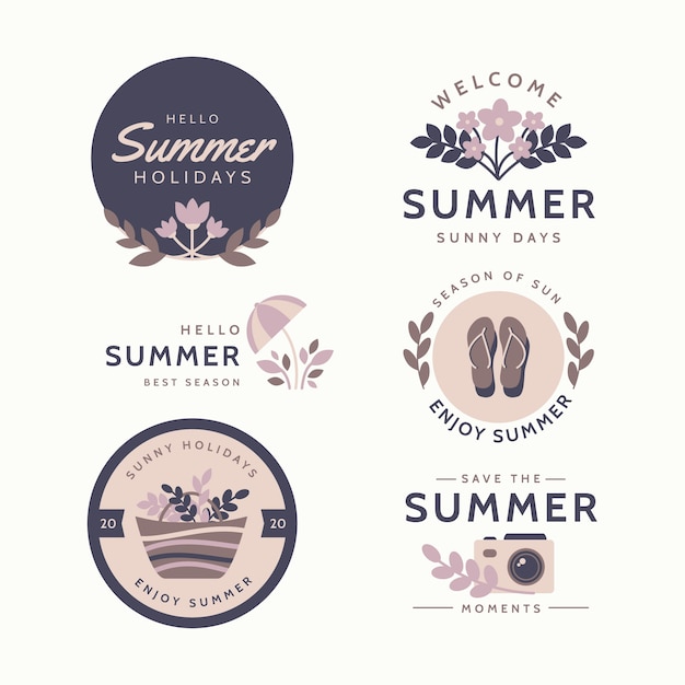 Vibrant Collection of Summer-Themed Badges and Logos | Jiffy Designs