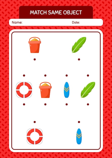 Vibrant Beach-Themed Matching Game with Iconic Objects | Jiffy Designs