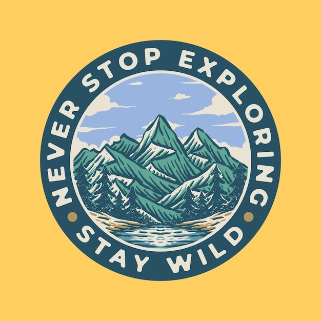 Majestic Mountain Landscape with Adventurous Outdoor Slogan | Jiffy Designs