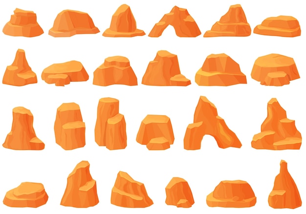 Vibrant Collection of Geometric Orange Rock Formations | Jiffy Designs