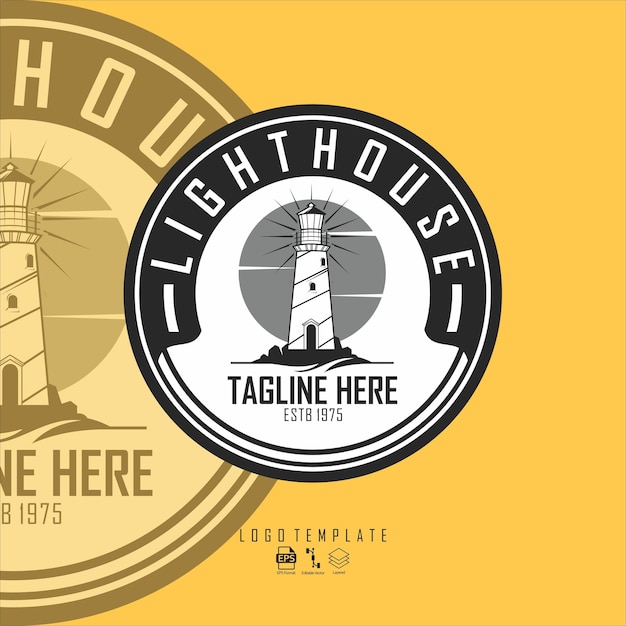 Vintage Lighthouse Logo with Retro Nautical Emblem | Jiffy Designs