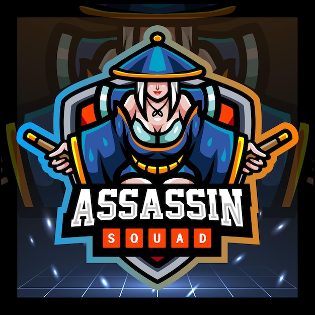 Striking Assassin Squad Emblem with Masked Warrior | Jiffy Designs