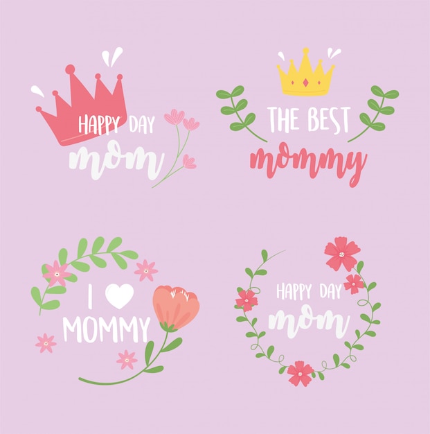 Vibrant Mother's Day Floral Emblems and Phrases | Jiffy Designs