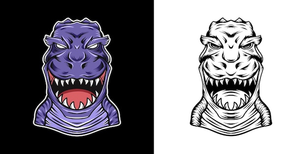 Ferocious Purple Monster with Razor-Sharp Teeth | Jiffy Designs