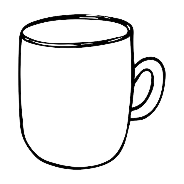 Minimalist Outline of a Classic Coffee Mug | Jiffy Designs