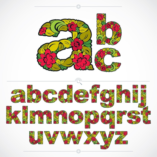 Vibrant Floral Typography Alphabet with Lowercase Letters | Jiffy Designs