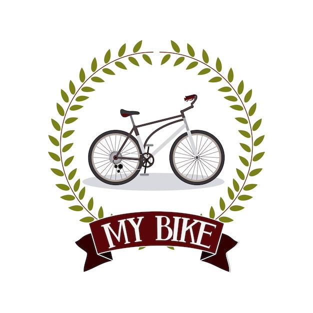 Stylish Bicycle Emblem with Lush Foliage Wreath | Jiffy Designs