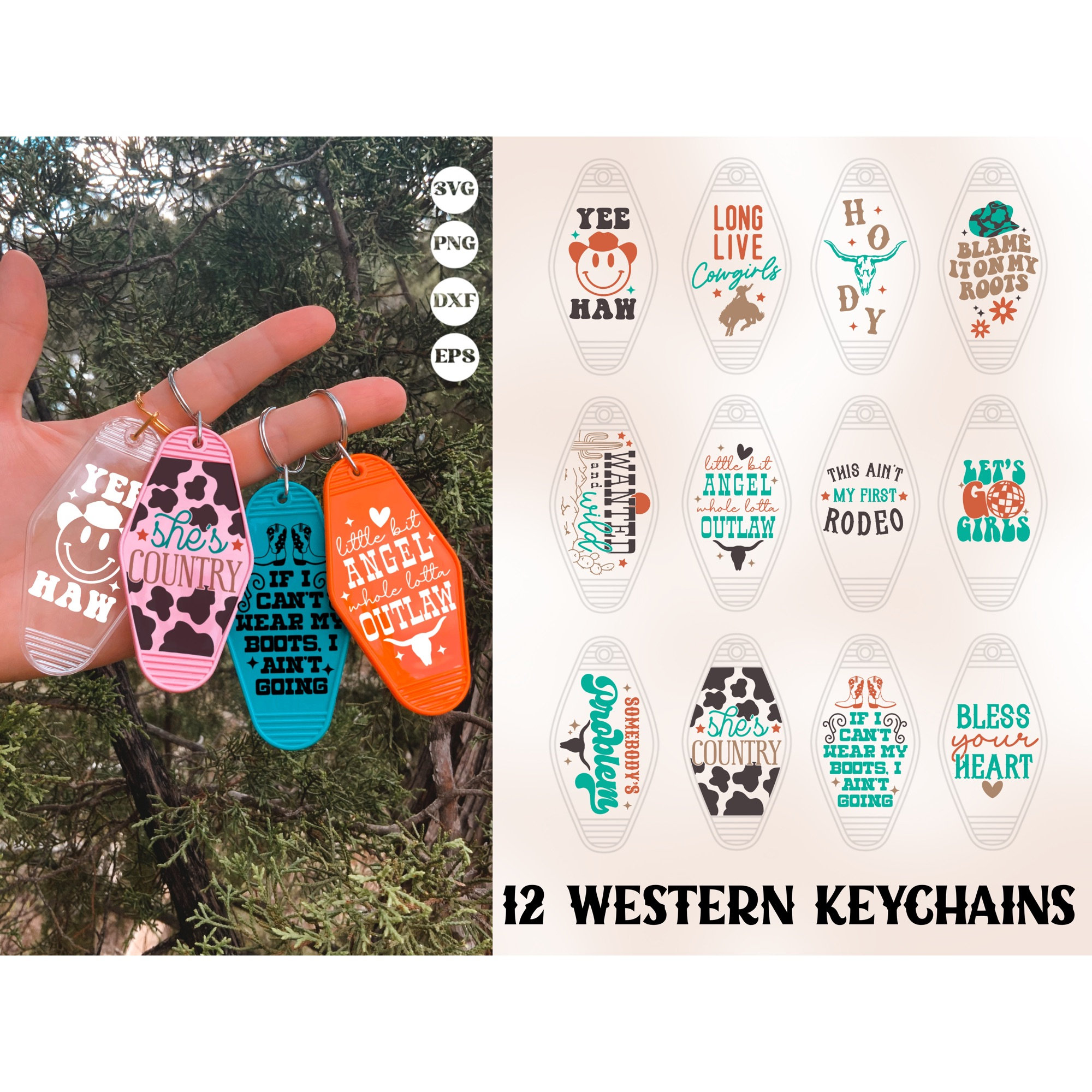 Western Whimsy Collage Featuring Vibrant Retro Typography and Cowboy Motifs | Jiffy Designs