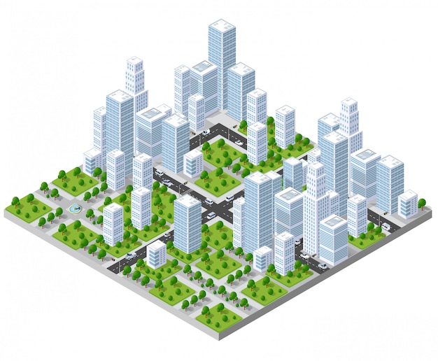 Vibrant Cityscape with Lush Greenery and Towering Skyscrapers | Jiffy ...