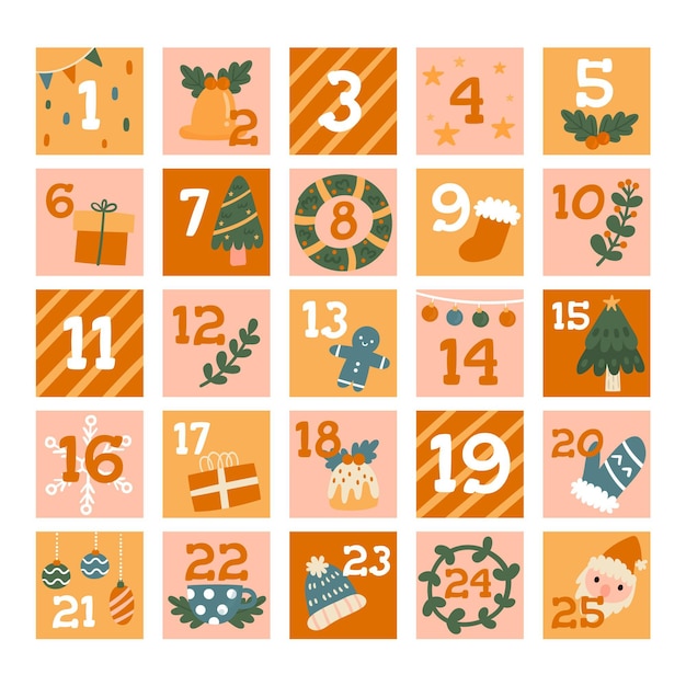 Vibrant Autumn-Themed Advent Calendar with Diverse Iconography | Jiffy ...