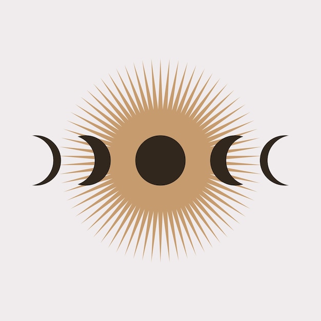 Radiant Celestial Moon Phases Emblem | Jiffy Designs