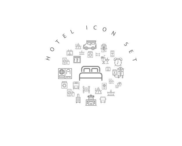 Diverse Hotel-Themed Icon Collection for Hospitality Branding | Jiffy ...