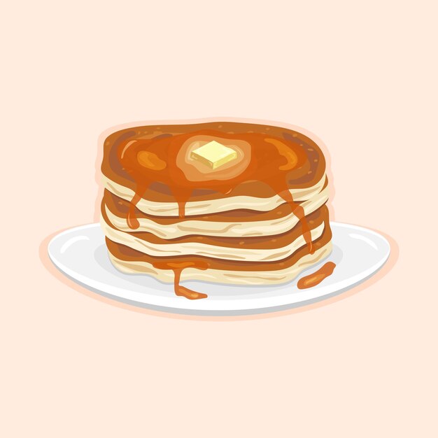 Delectable Pancake Stack with Glistening Maple Syrup | Jiffy Designs