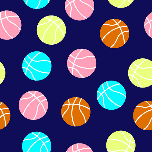 Illustration With Colorful Basketball Balls Pattern | Jiffy Designs
