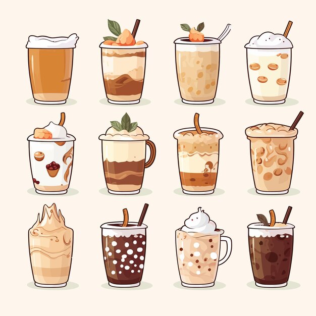 Vibrant Collection of Artfully Crafted Beverage Illustrations | Jiffy ...