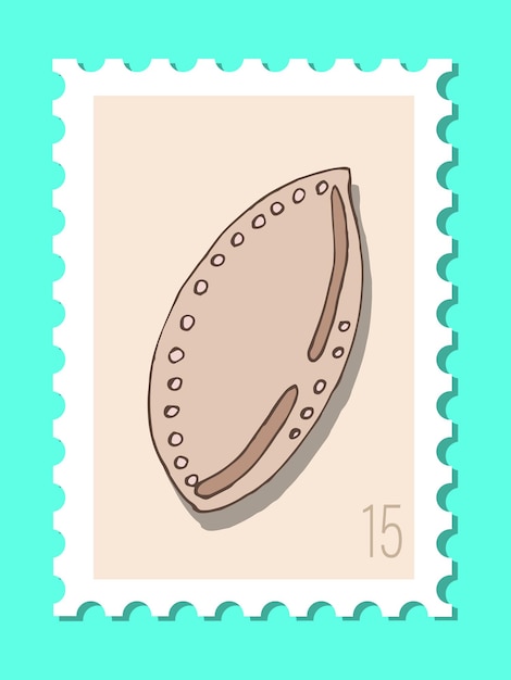 Elegant Oval-Shaped Postage Stamp with Intricate Design | Jiffy Designs