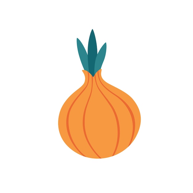 Vibrant Onion Icon with Teal Leaves | Jiffy Designs