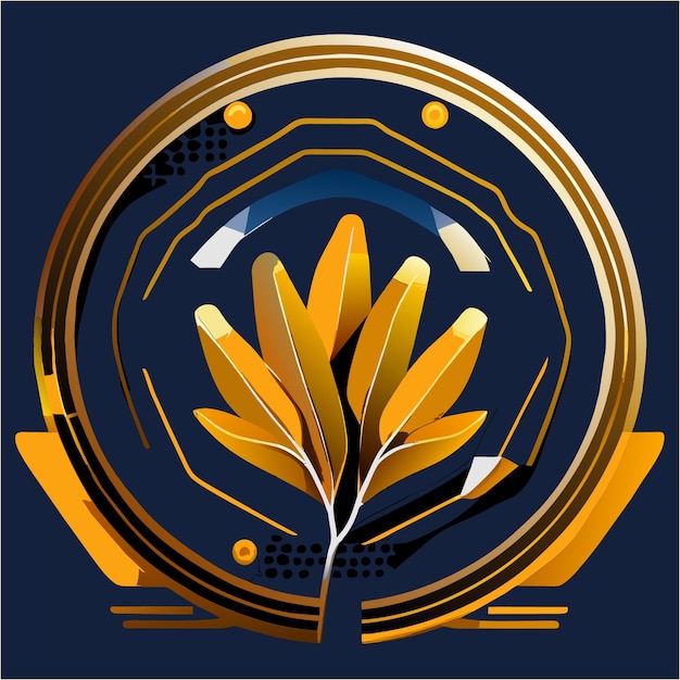 Radiant Lotus Emblem: A Captivating Geometric Design | Jiffy Designs