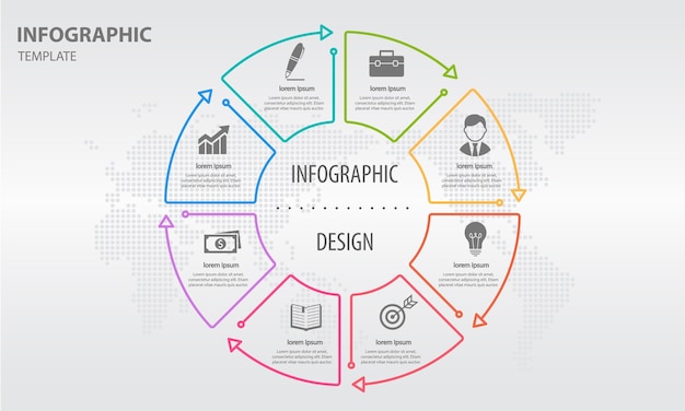 Circular Infographic Design with Colorful Icons and Arrows | Jiffy Designs