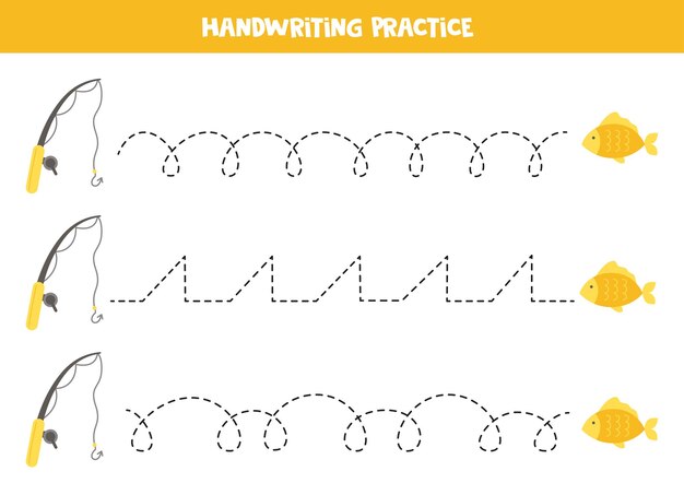 Handwriting Practice with Fishing Rods and Goldfish | Jiffy Designs