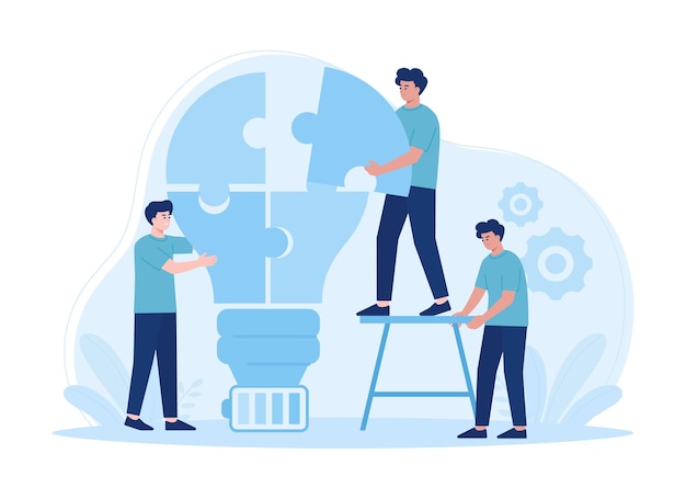 Teamwork Assembling Puzzle Pieces to Solve Complex Problems | Jiffy Designs