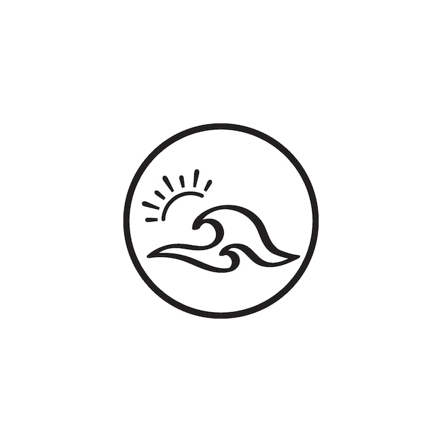 Serene Waves and Radiant Sun Emblem | Jiffy Designs