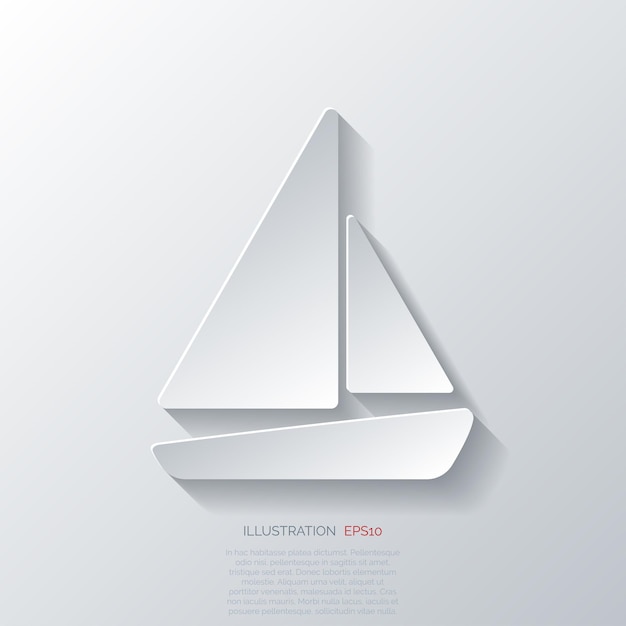 Minimalist Sailboat Silhouette in Sleek White Design | Jiffy Designs
