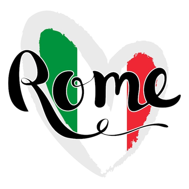 Vibrant Heart-Shaped Rome Logo with Italian Flag Colors | Jiffy Designs