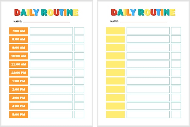 Vibrant Daily Routine Schedule with Colorful Typography | Jiffy Designs