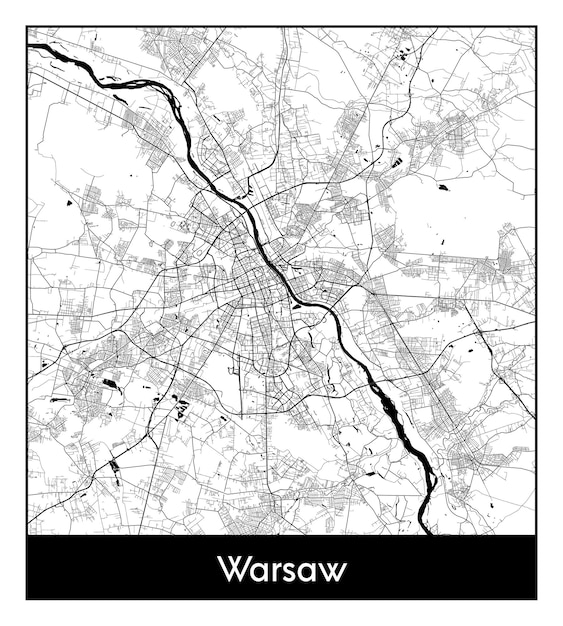 Detailed Map of Warsaw's Intricate Urban Landscape | Jiffy Designs